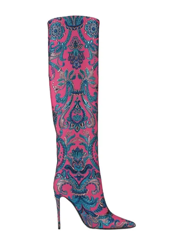 Dolce & Gabbana Pointed Toe High Heel Boots - Blue