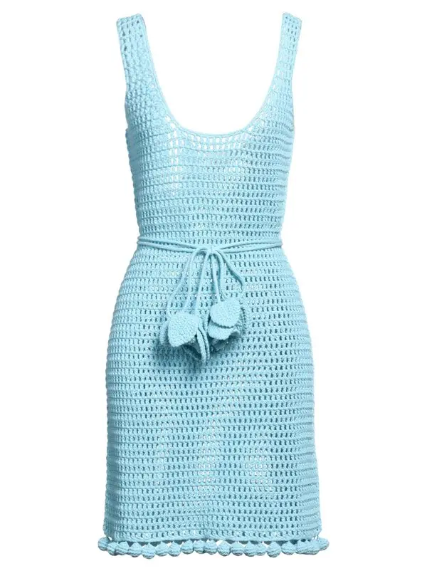 Burberry Belted Knitted Dress - Blue