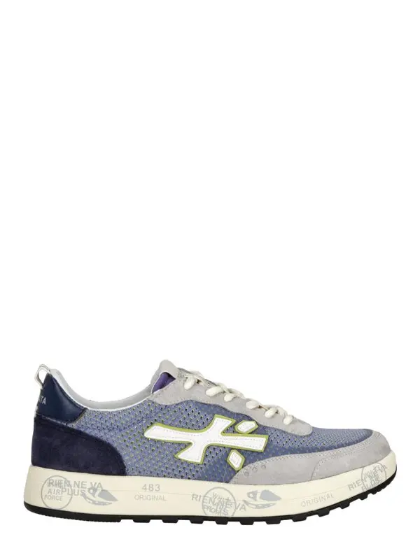 Premiata Nous" Low-top Sneakers With Tie Fastening And Logo Detailing - Gray