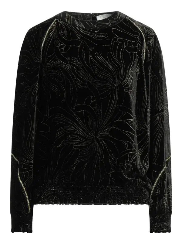Chloé Velvet Long Sleeve Top - Black
