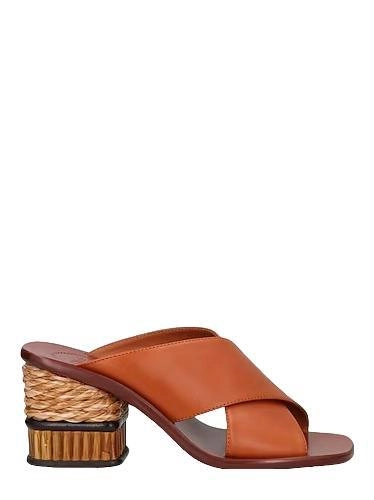Chloé Leather Block Heel Sandals - Multicolor