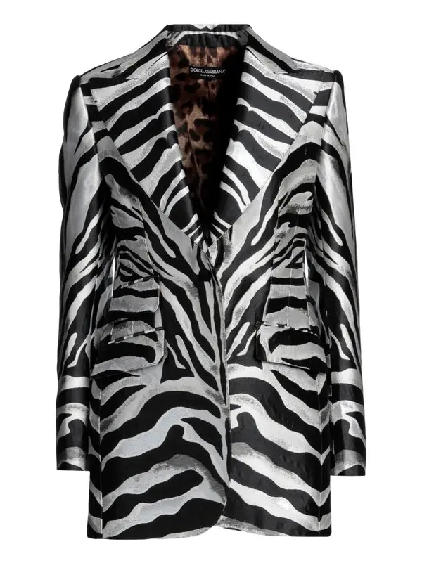 Dolce & Gabbana Single-breasted Zebra-print Blazer - Black