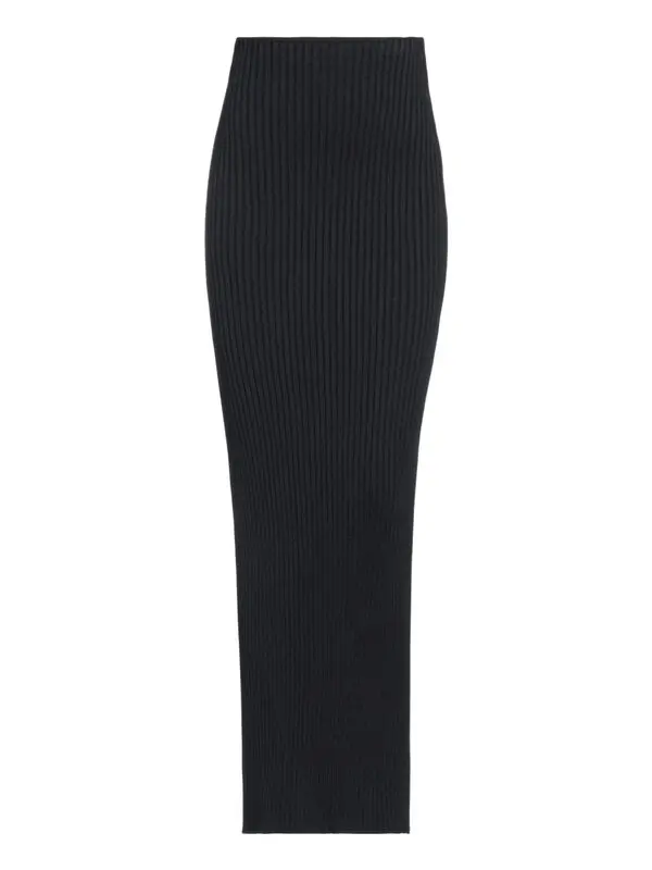Balenciaga Ribbed Knit Pencil Skirt - Black