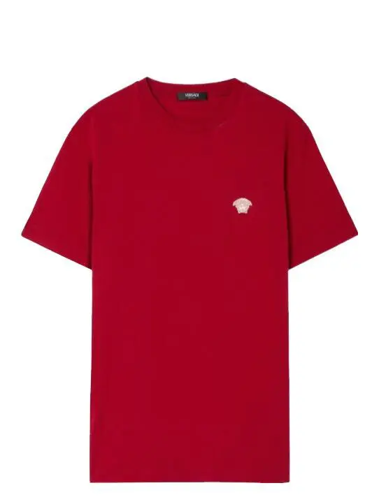 Versace Medusa-embroidered T-shirt - Red