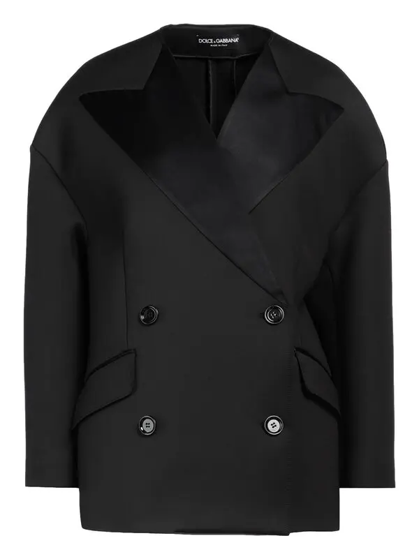 Dolce & Gabbana Double-breasted Satin Blazer - Black