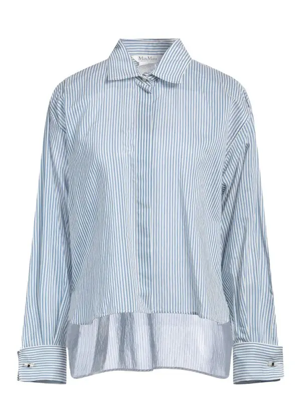 Max Mara Striped Shirt With Classic Collar - Blue