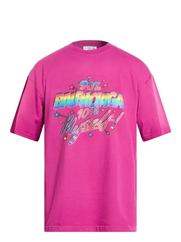 Balenciaga Loose-fit Printed Short-sleeve T-shirt - Pink
