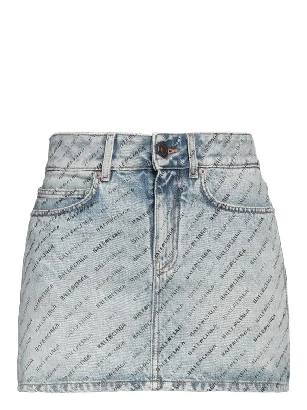 Balenciaga A-line Denim Skirt - Gray