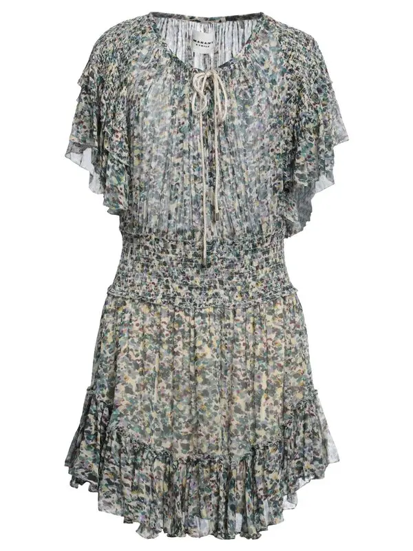 Isabel Marant Étoile Floral Print Short Dress - Gray
