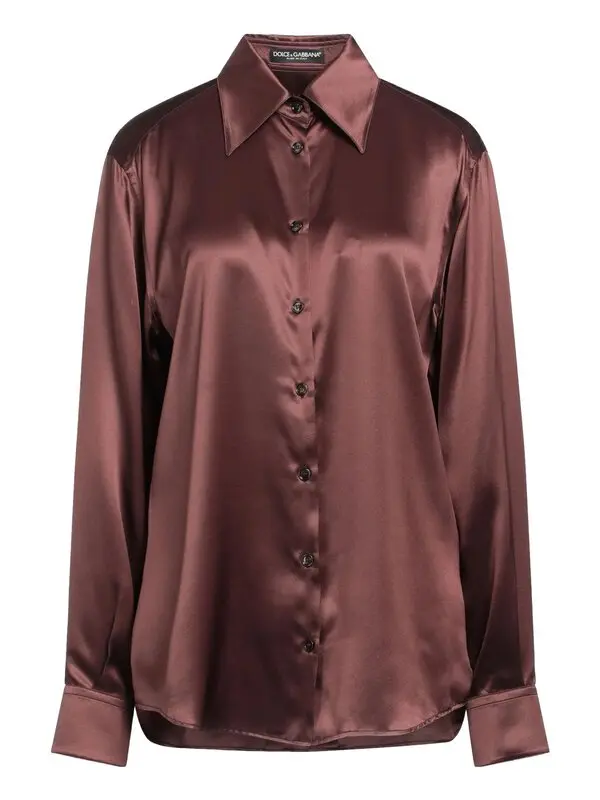 Dolce & Gabbana Solid Satin Shirt - Red