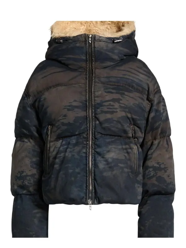 DIESEL® Hooded Padded Denim Jacket - Black