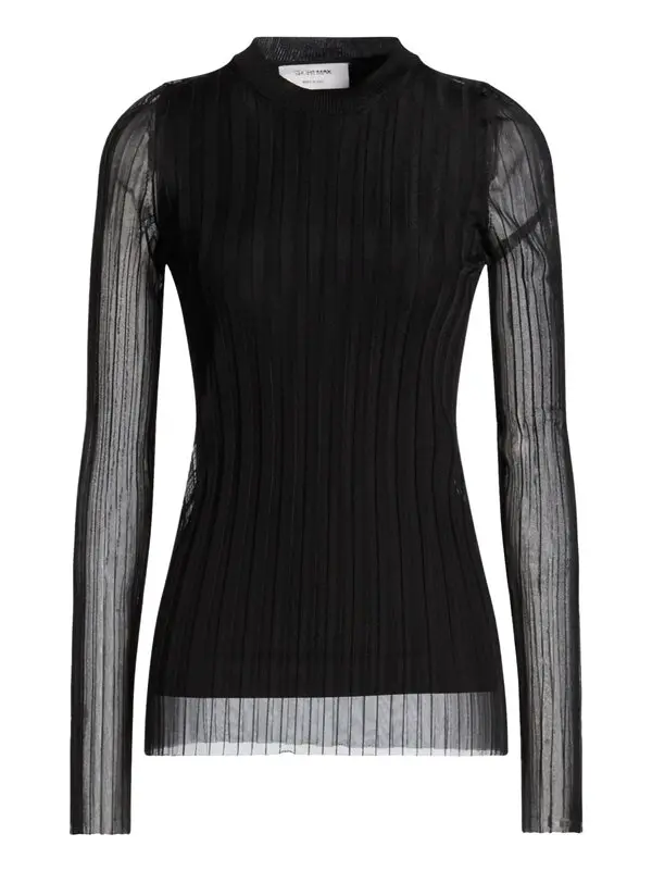 Sportmax Tulle Long Sleeve Top - Black
