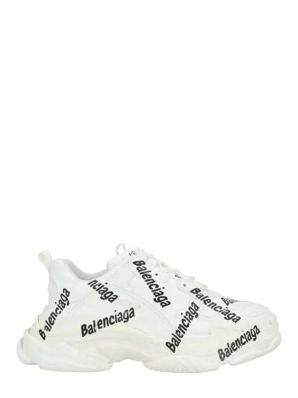 Balenciaga Logo Platform Sneakers - White