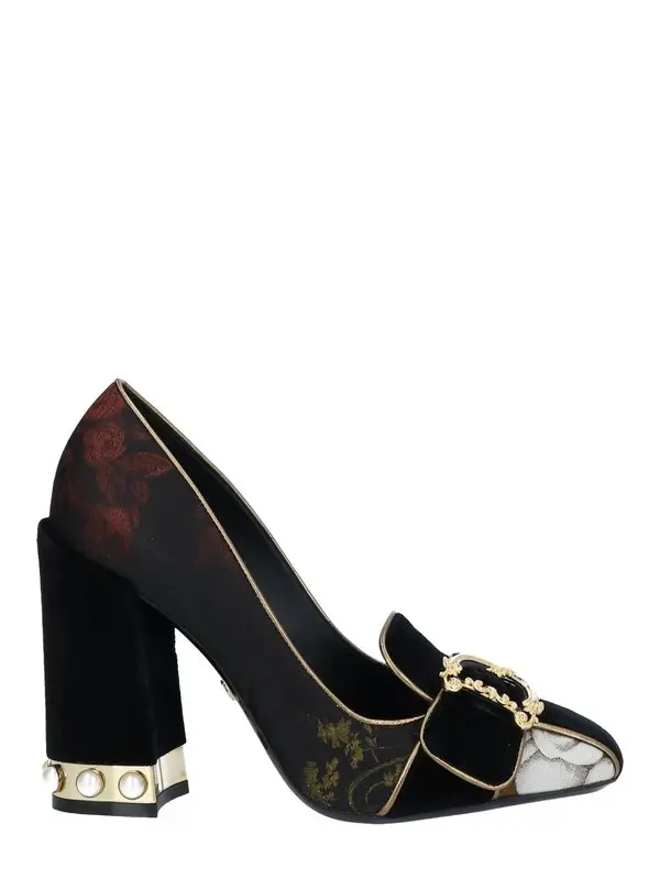 Dolce & Gabbana Floral-print Loafers - Black