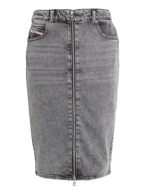 DIESEL® Colored Denim Midi Skirt - Gray