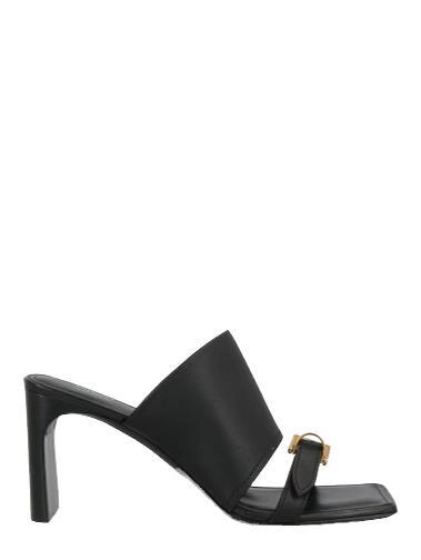 Balenciaga Leather Sandals With Buckle Detail - Black