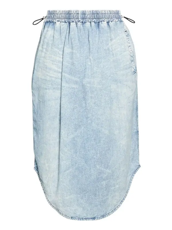 DIESEL® Light Wash Denim Midi Skirt - Blue