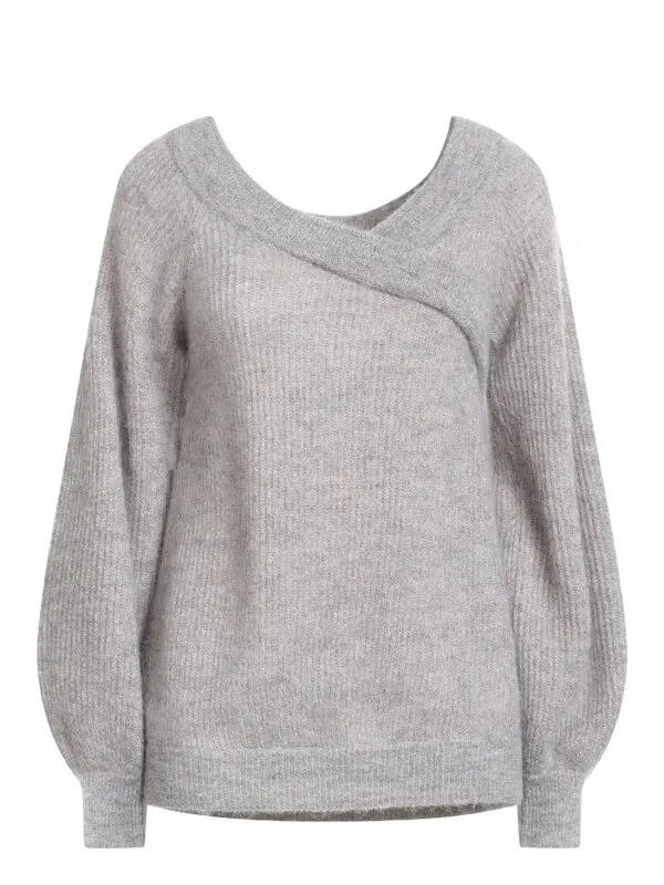 Brunello Cucinelli Two-tone V-neck Jumper - Gray