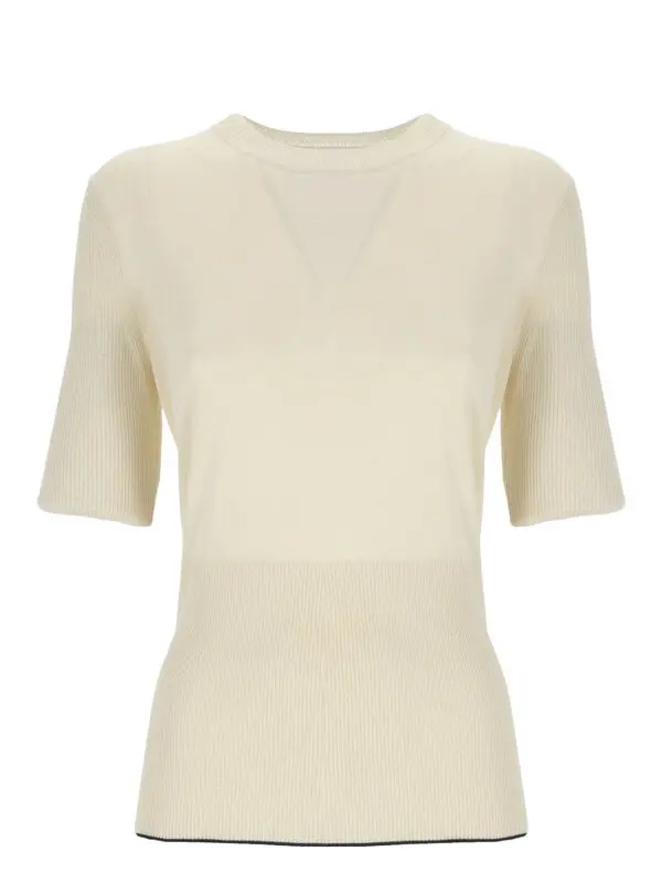 JOSEPH Contrasting-trim Crew Neck Jumper - Nude
