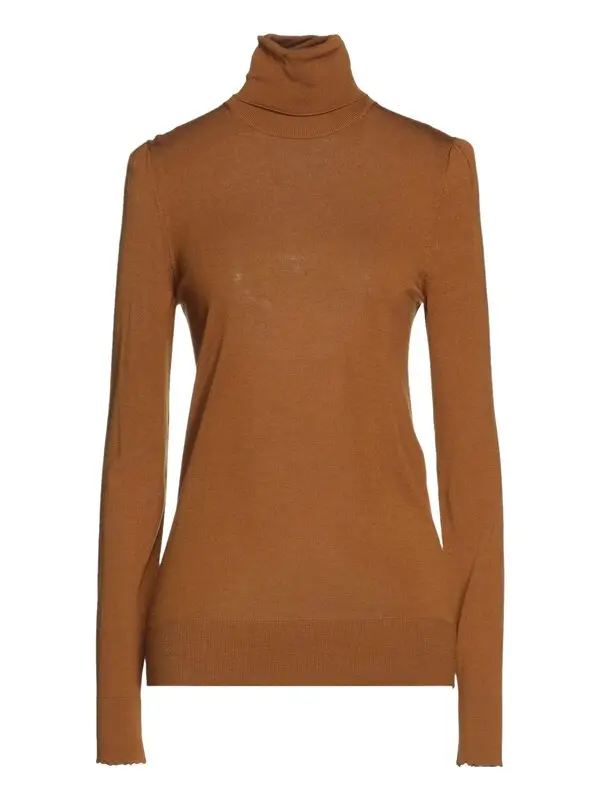 Chloé Wool Turtleneck With Long Sleeves - Brown