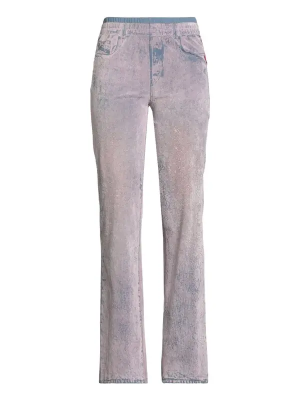 DIESEL® Two-tone Velvet Wide-leg Pants - Gray