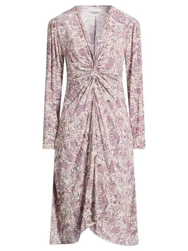 Isabel Marant Étoile Midi Dress With Long Sleeves And V-neck - Pink