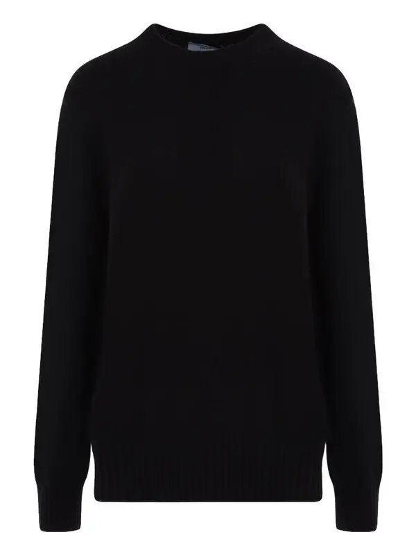 Prada Long-sleeved Crewneck Knitted Jumper - Black