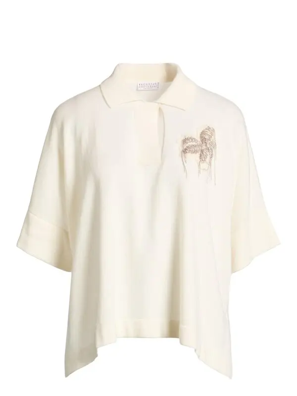 Brunello Cucinelli Cashmere Jumper With Appliqués - White