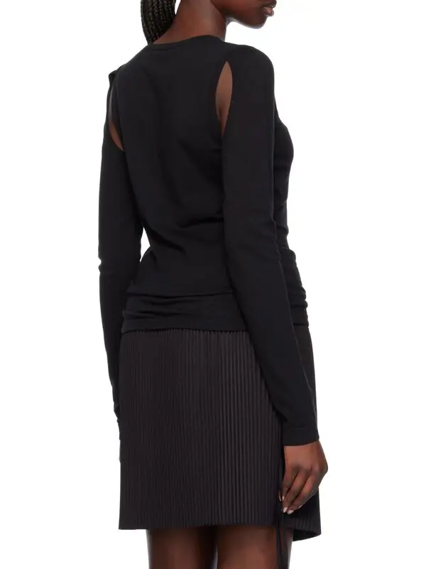 Helmut Lang Cut-out Fine-knit Jumper - Black