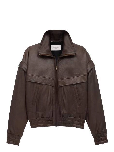 Saint Laurent Zip-up Bomber Jacket - Tan