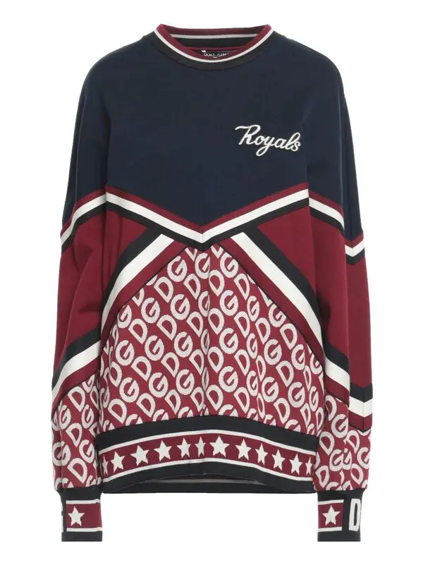 Dolce & Gabbana Logo Print French Terry Crewneck Sweatshirt - Black