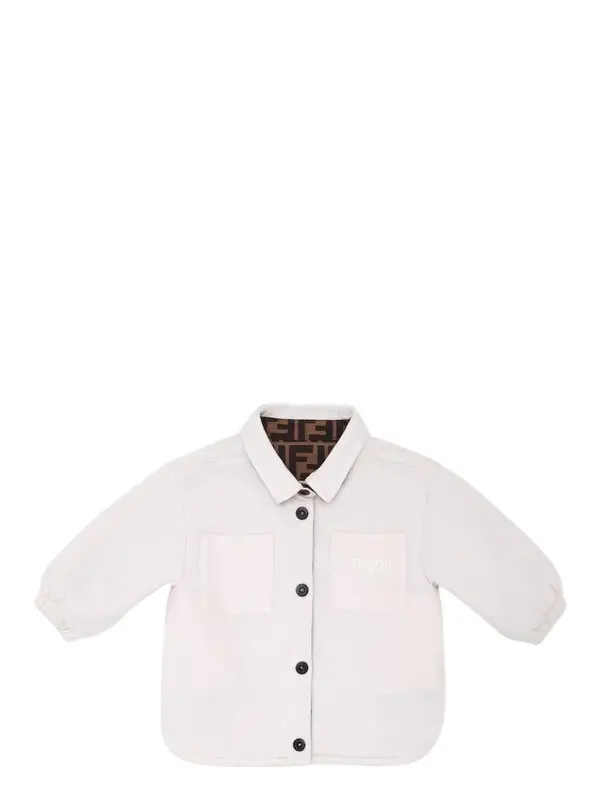Fendi Reversible Fleece And Ff Nylon Shirt Jacket - White