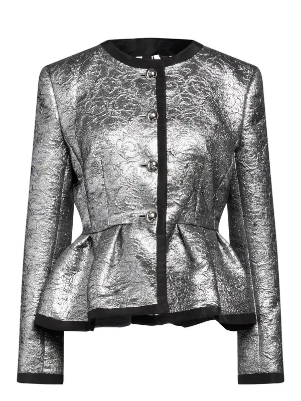 Dolce & Gabbana Two-tone Brocade Long Sleeve Blazer - Gray