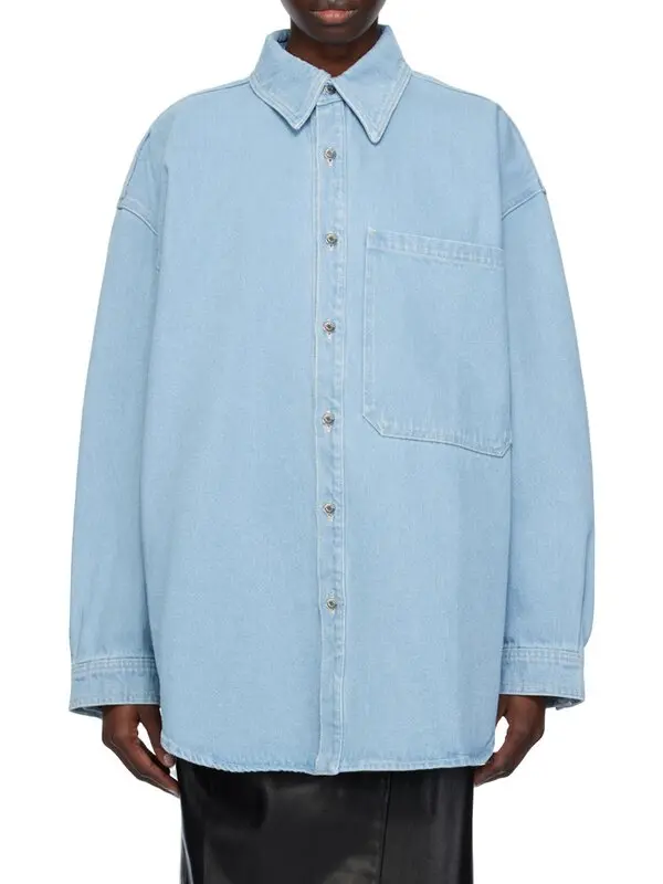 Nanushka Pocket Denim Shirt - Blue