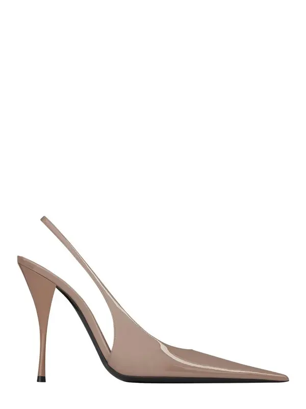 Saint Laurent Open-toe High-heeled Slingback Sandals - Brown