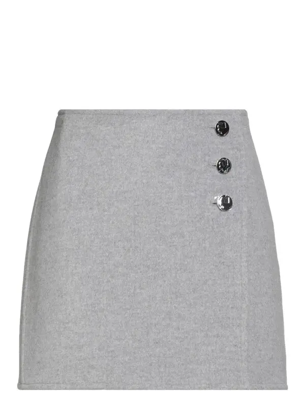Tory Burch Side Button A-line Skirt - Gray