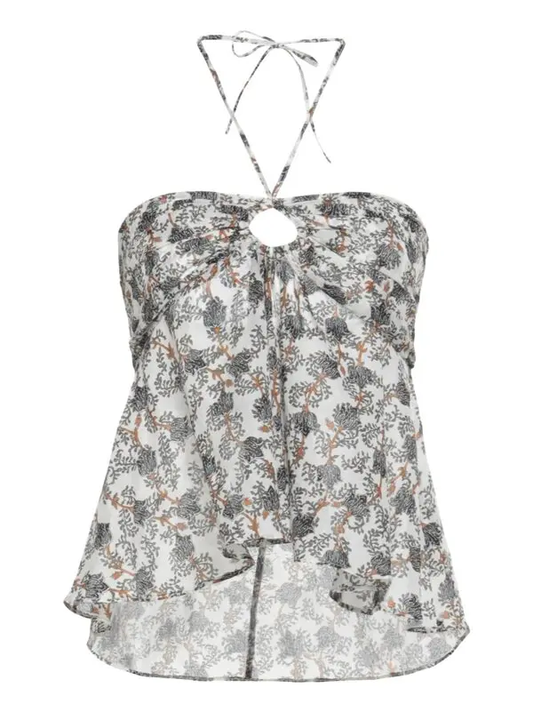 Isabel Marant Étoile Floral Patterned Halter Top - Gray