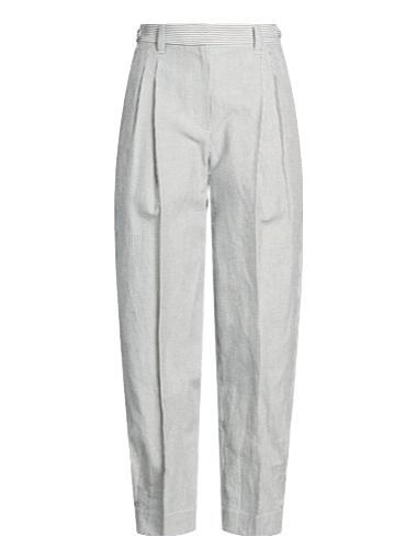 Brunello Cucinelli Striped Tapered Twill Pants - White