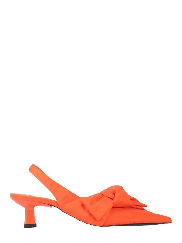 GANNI Bow Detailed Slingback Pumps - Orange