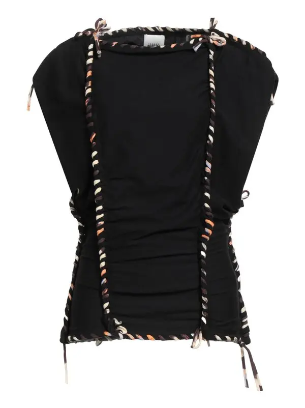 Isabel Marant Étoile Gathered Boat Neck Top - Black