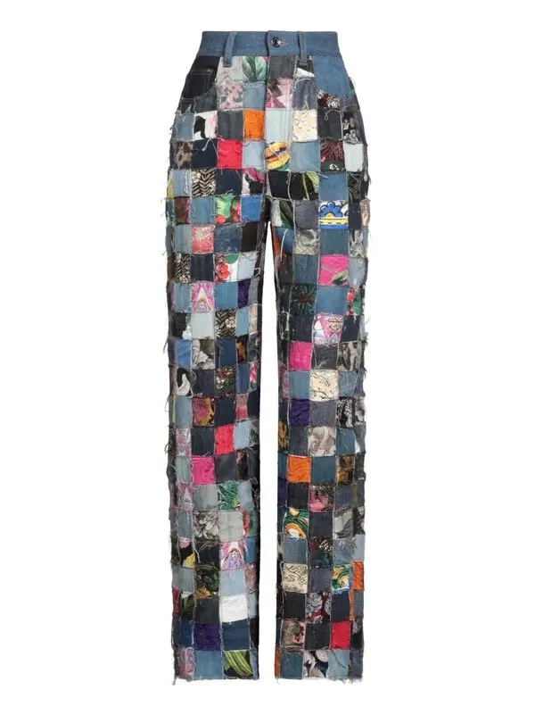 Dolce & Gabbana Patchwork Straight-leg Jeans - Black