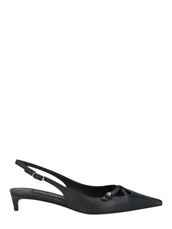 Dolce & Gabbana Leather Slingback Pumps - Black