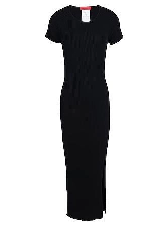 MAXCO. Max&co. Slim Fit Knit Midi Dress With Side Slit - Black