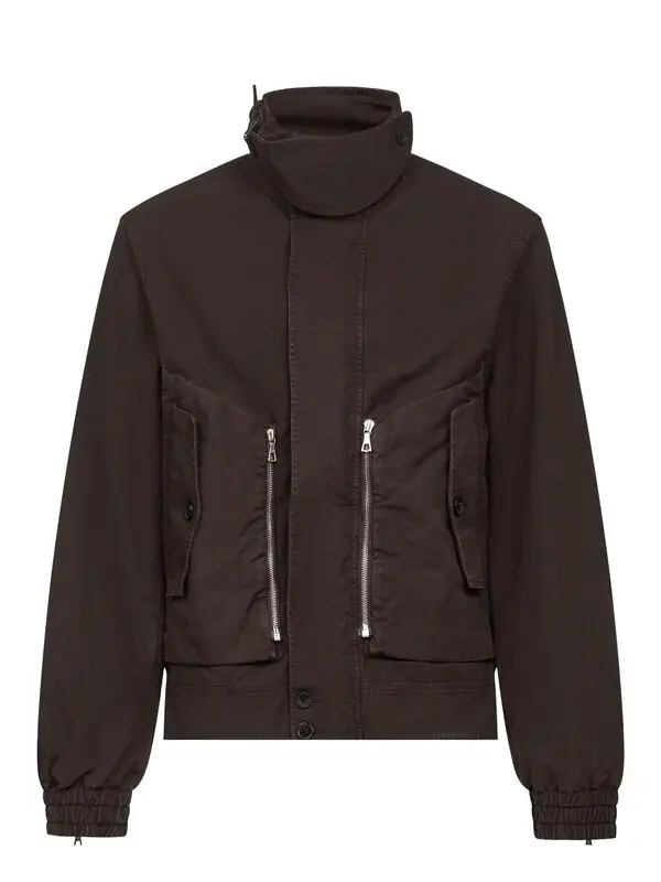 Dries Van Noten High Neck Zip Up Coat - Black