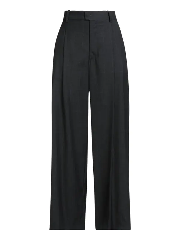 Isabel Marant Étoile Wide Leg Plaid Trousers - Black