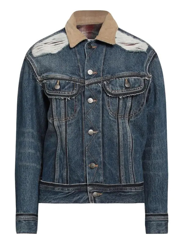 MAISON MARGIELA Distressed Denim Trucker Jacket - Blue