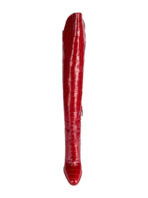 Max Mara Over The Knee Boots - Red