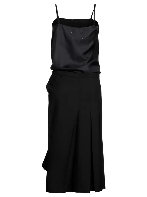 MAISON MARGIELA Square Collar Sleeveless Dress - Black