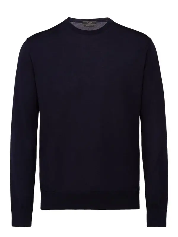Prada Knitted Crewneck Jumper - Blue