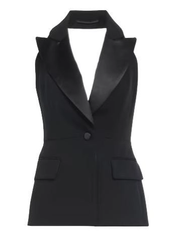 Max Mara Sleeveless Single-breasted Suit Jacket - Black